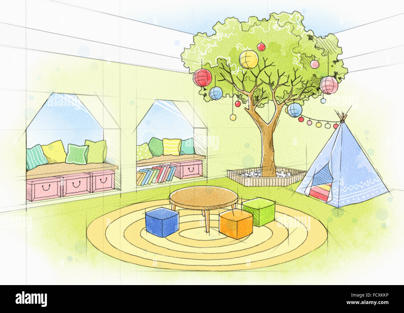Kindergarten Classroom Sketch