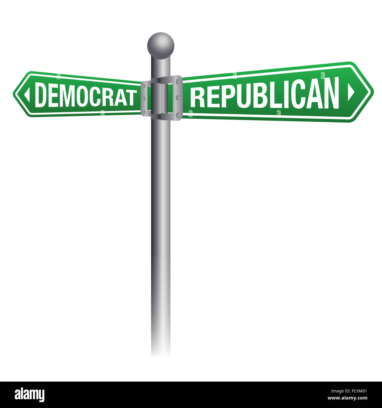 A street sign depicting republican versus democrat theme. Vector EPS 10 ...