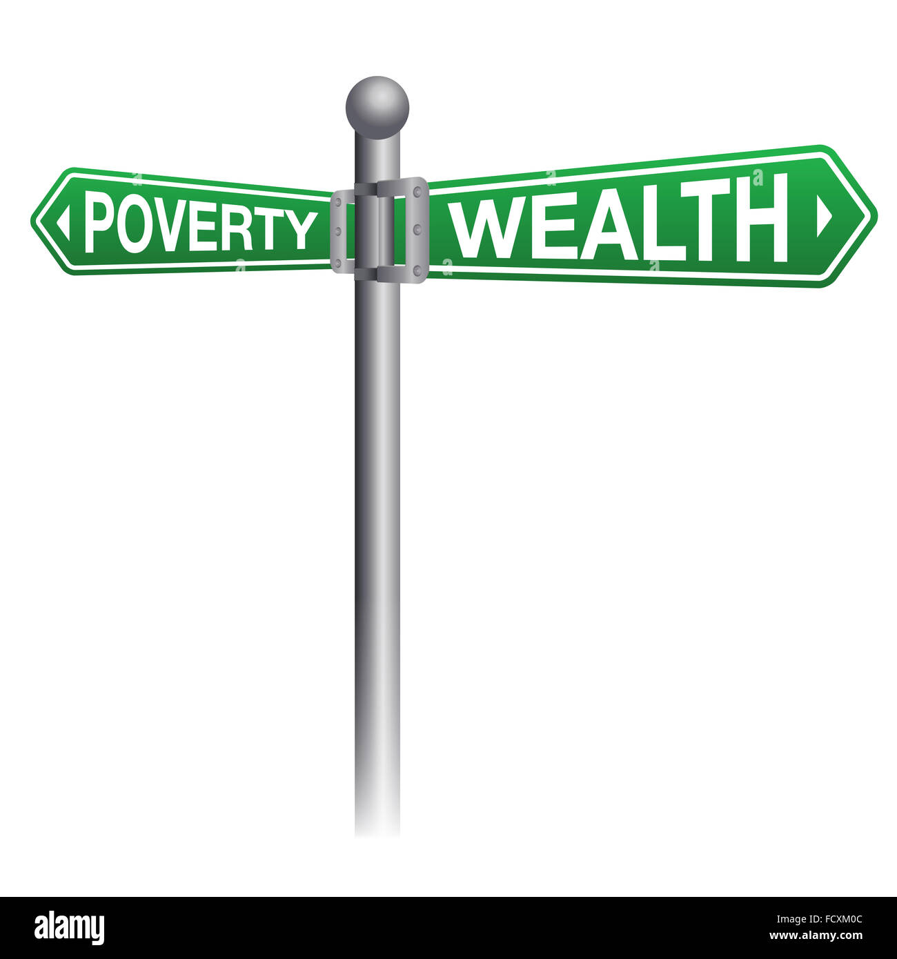 A street sign depicting poverty versus wealth. Vector EPS 10 available ...