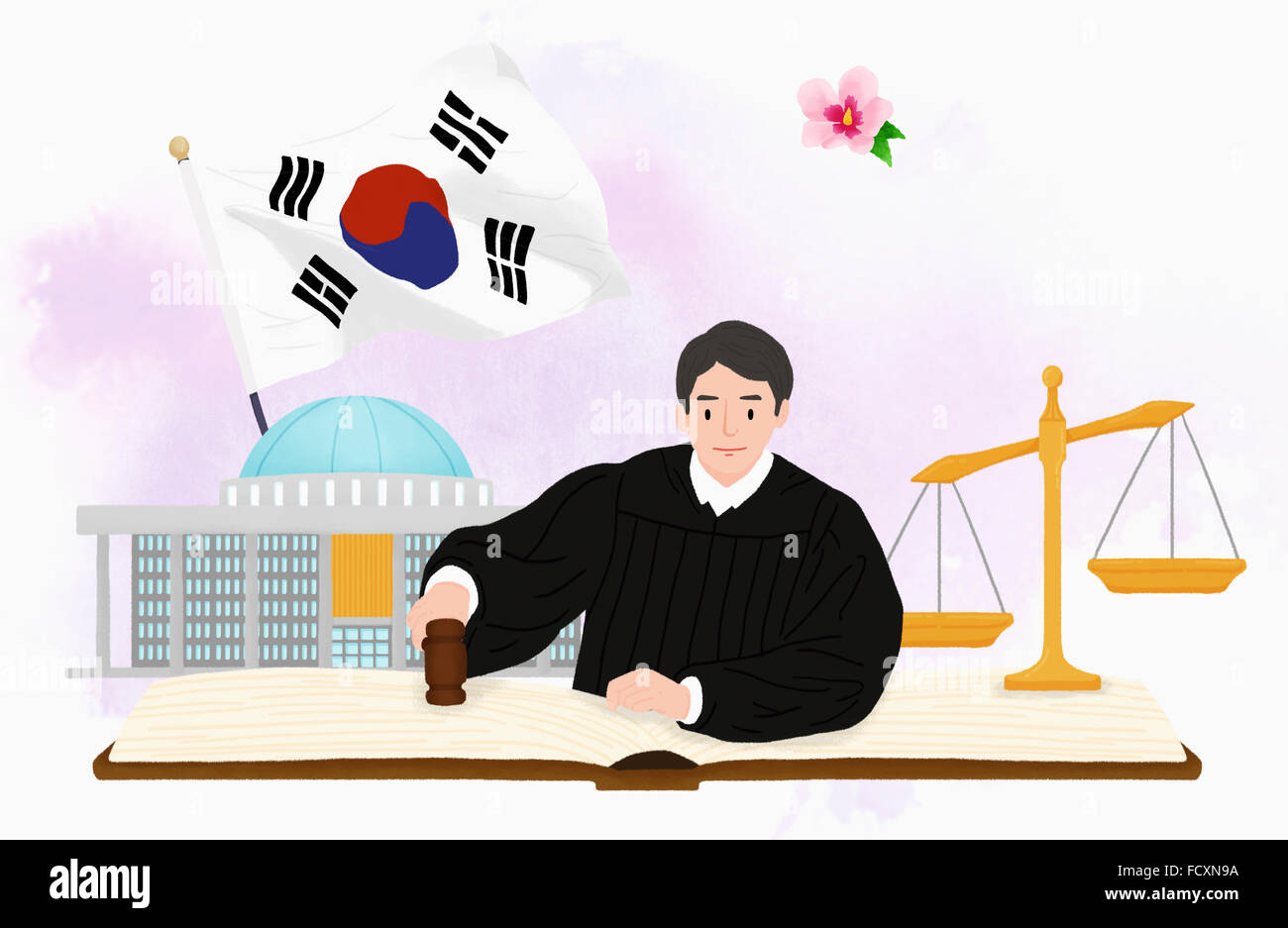 illustration for Korean Constitution Day Stock Photo - Alamy