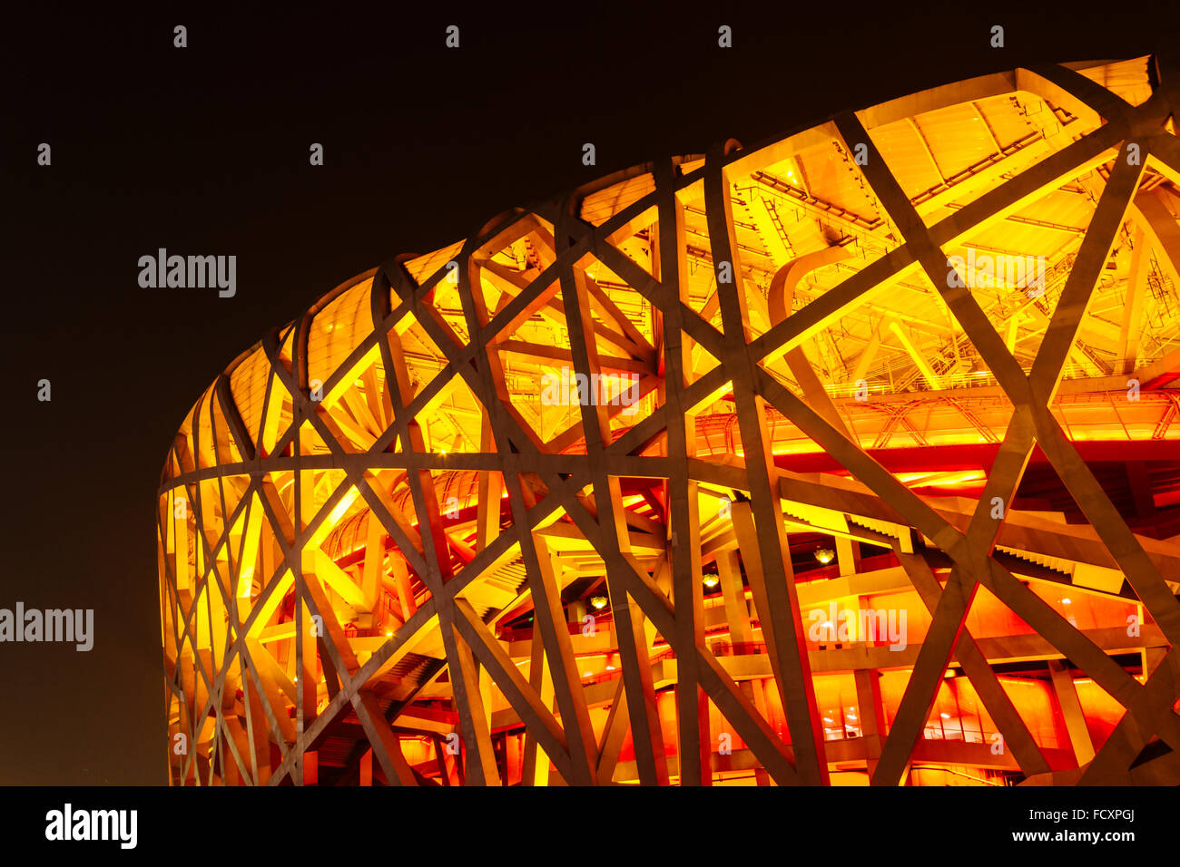 Beijing, China - The view of Chinese National Stadium at night Stock ...