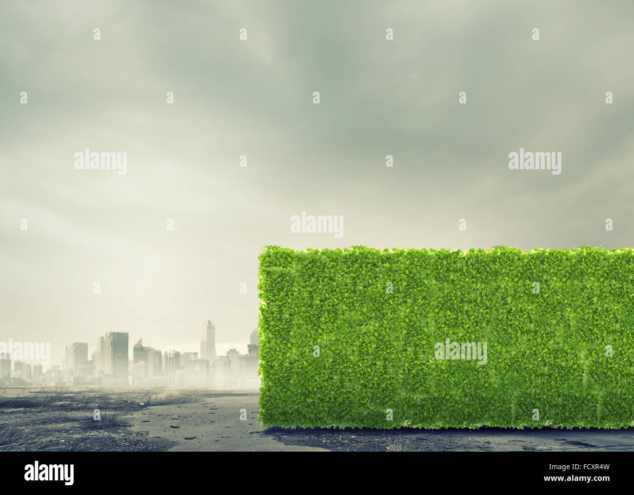 Conceptual image of green plant. Protect our planet Stock Photo - Alamy