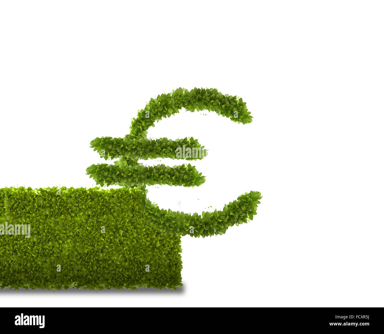 Conceptual image of green plant shaped like euro symbol Stock Photo - Alamy