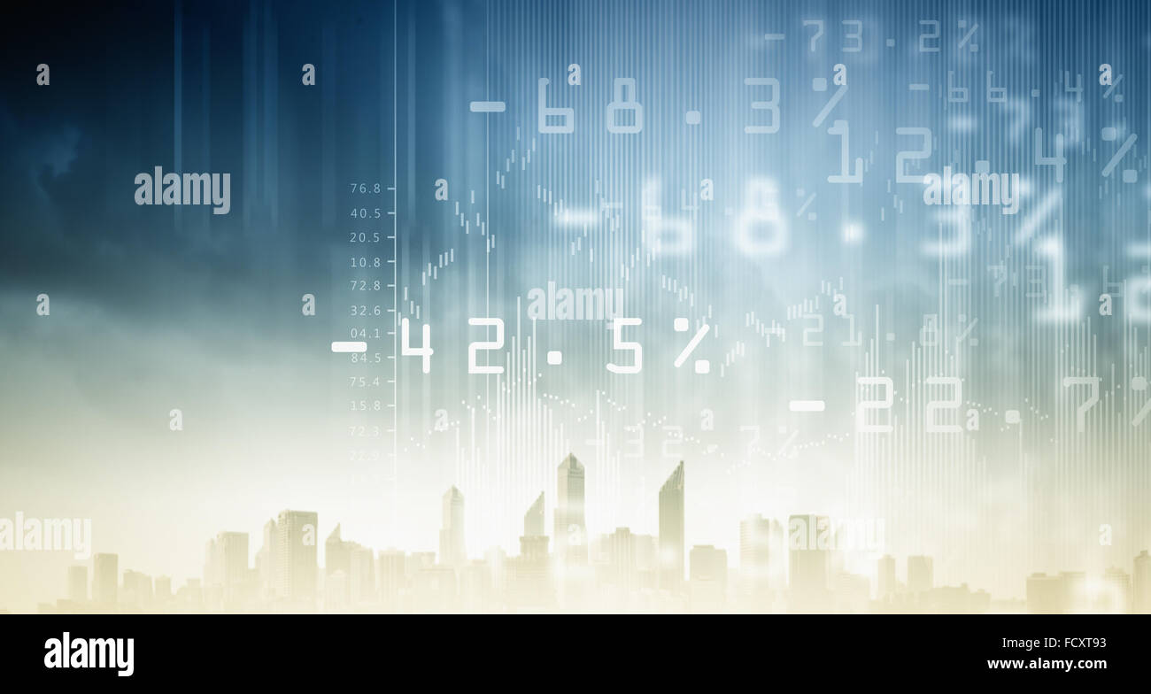 Background image with modern city scene in fog Stock Photo - Alamy