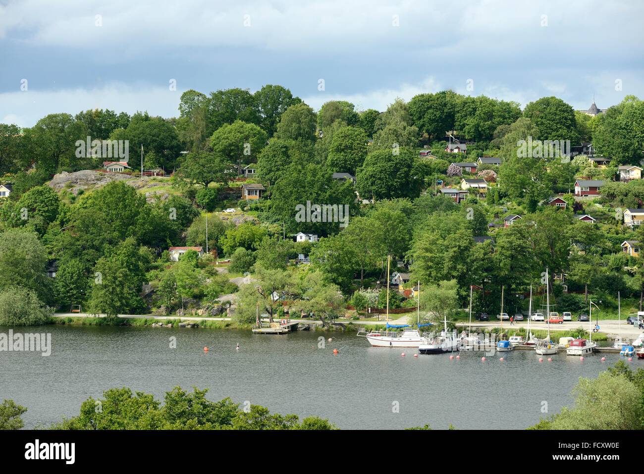 Stockholm embankment with boats Stock Photo - Alamy