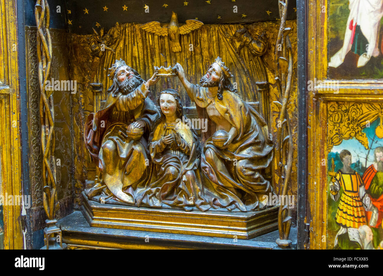 Old wood religious carving hi-res stock photography and images - Alamy