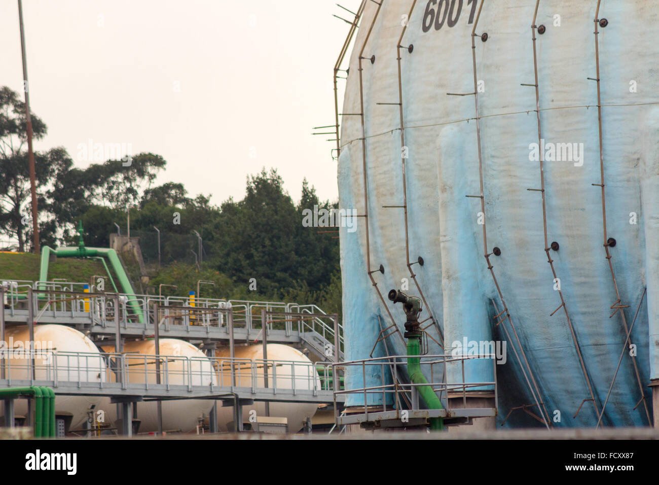 Details of old gas tanks of spherical form Stock Photo - Alamy