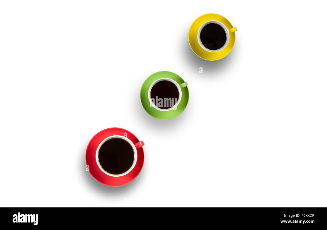 Cup of coffee or tea against white background Stock Photo - Alamy