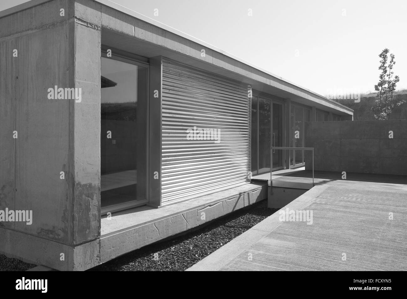 Concrete modern exterior house facade. Horizontal Stock Photo - Alamy