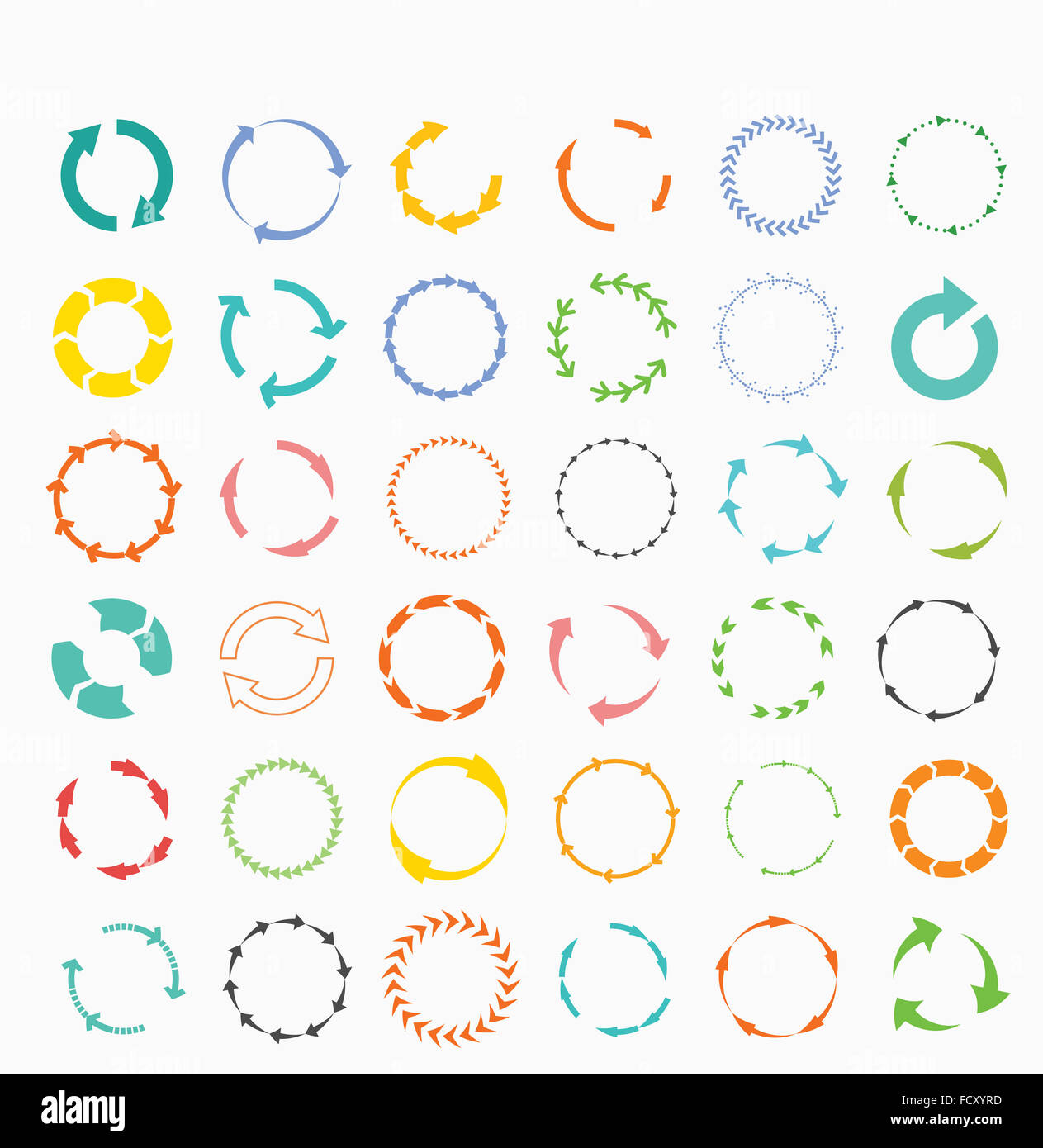 Various styles of rotating arrows Stock Photo - Alamy