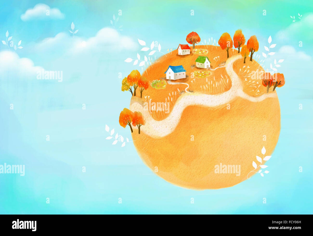 Imaginary illustration representing fall Stock Photo - Alamy