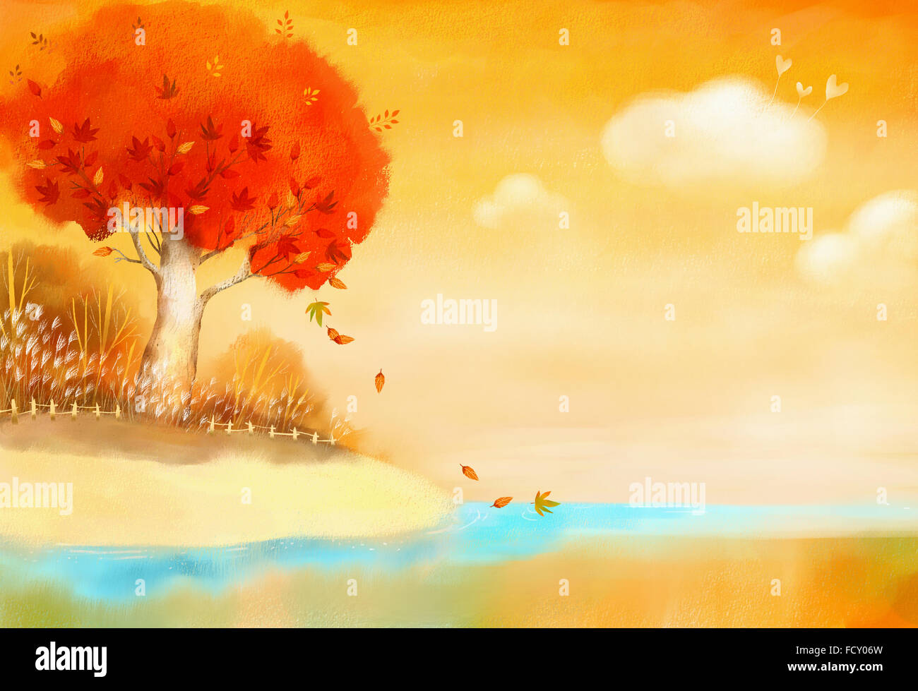 Imaginary illustration representing fall Stock Photo - Alamy