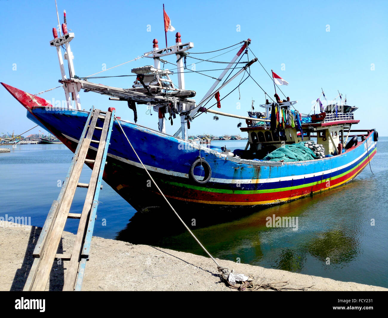 Indonesia Central Java Jepara Fishing boats Adrian Baker Stock Photo ...