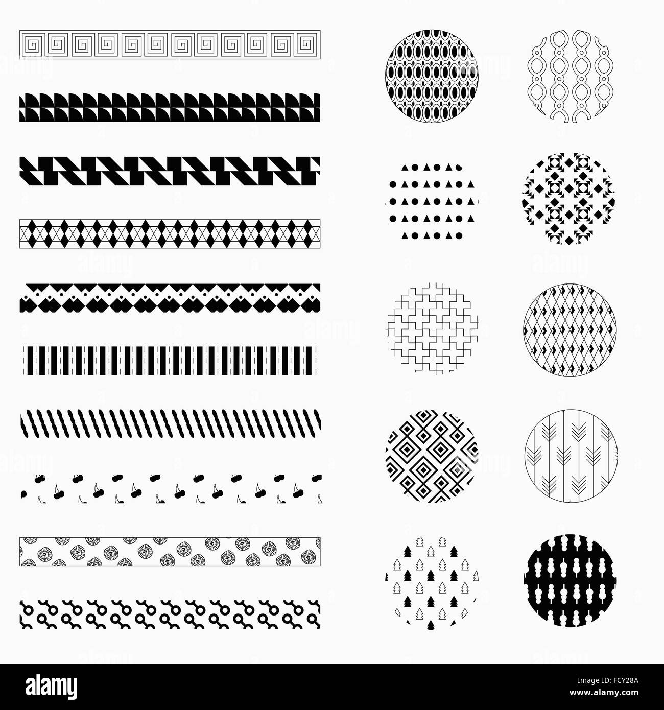 Various patterns in illustration Stock Photo - Alamy