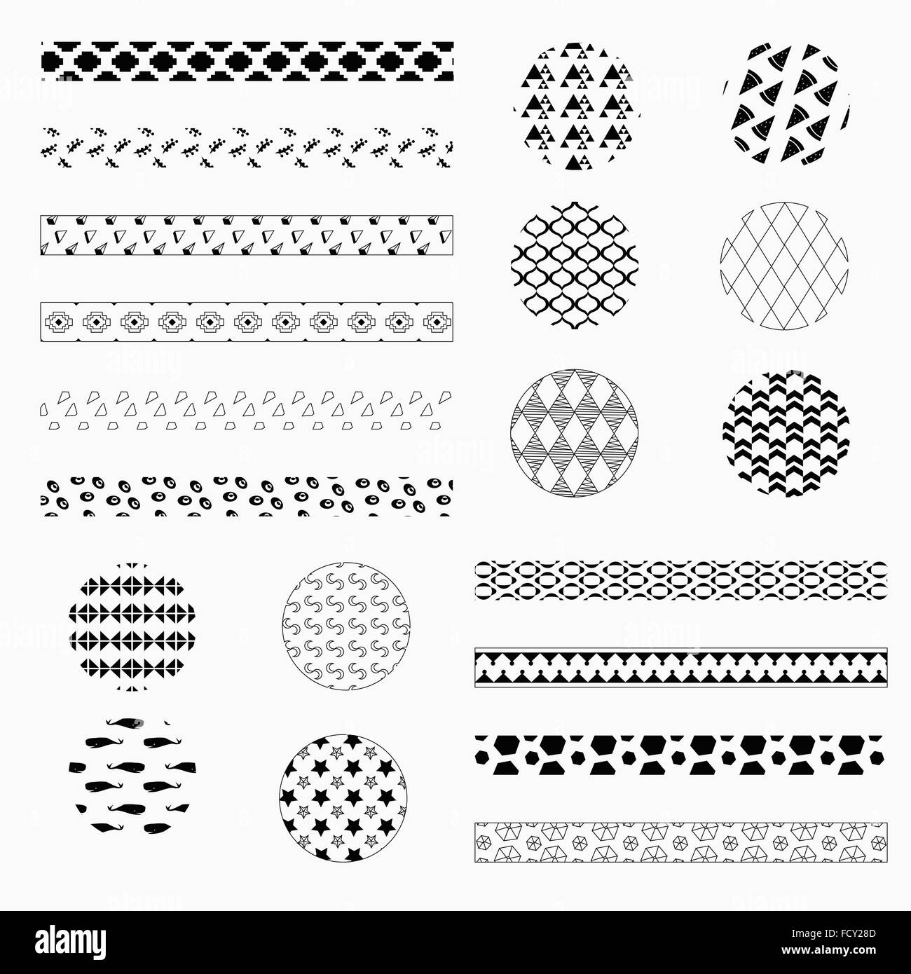 Various patterns in illustration Stock Photo - Alamy