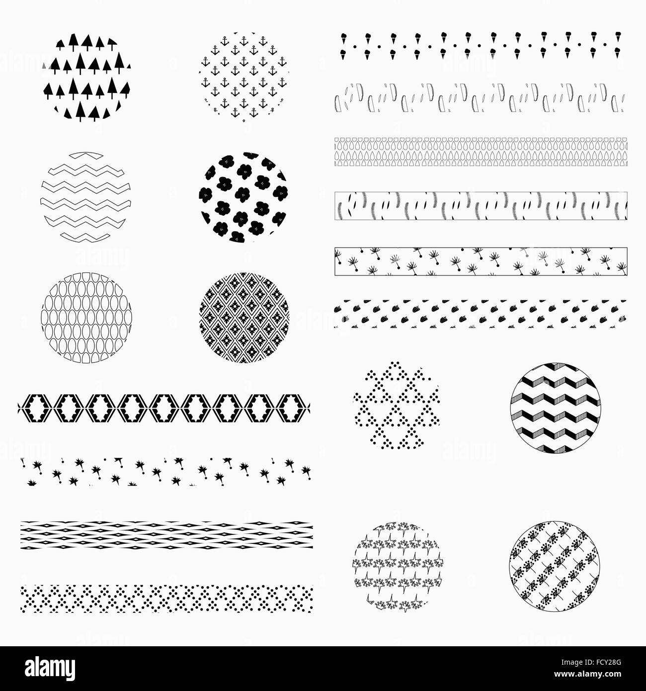 Various patterns in illustration Stock Photo - Alamy