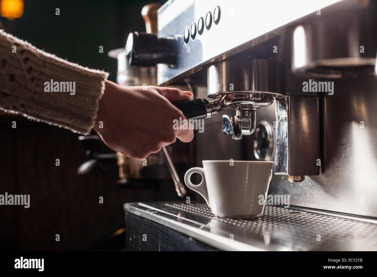 Color image of an espresso making machine Stock Photo - Alamy
