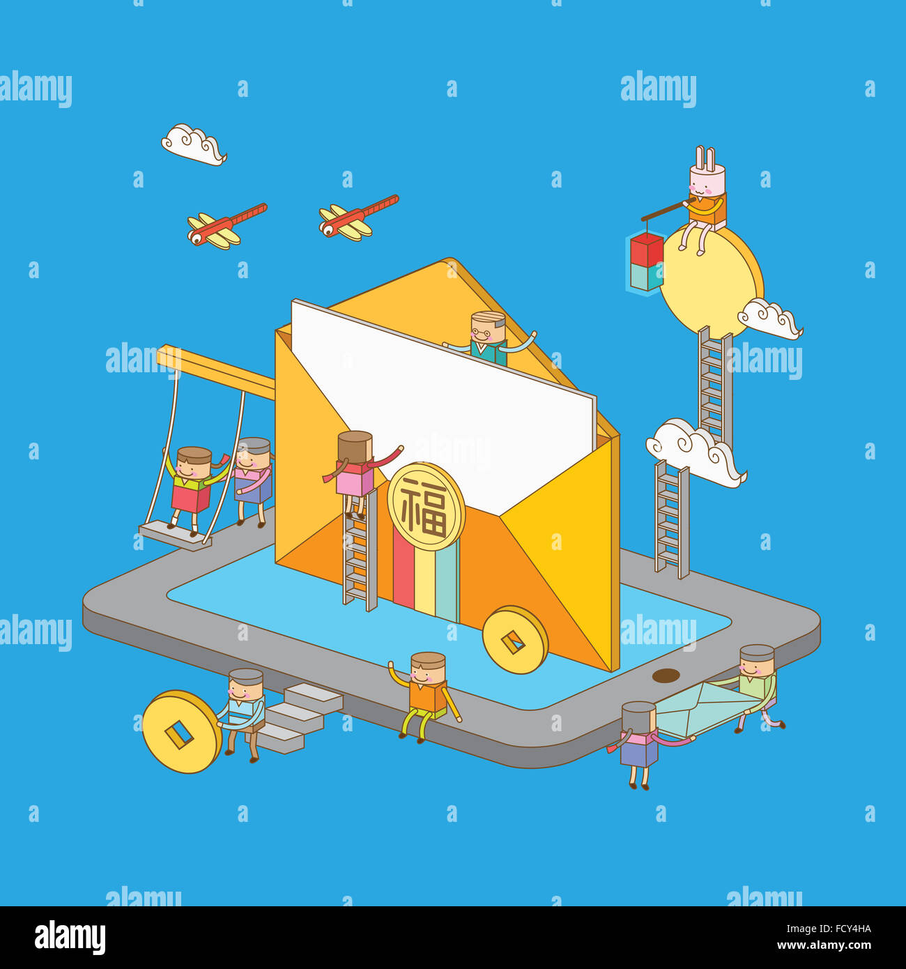 Imaginary illustration representing Korean traditional culture Stock ...
