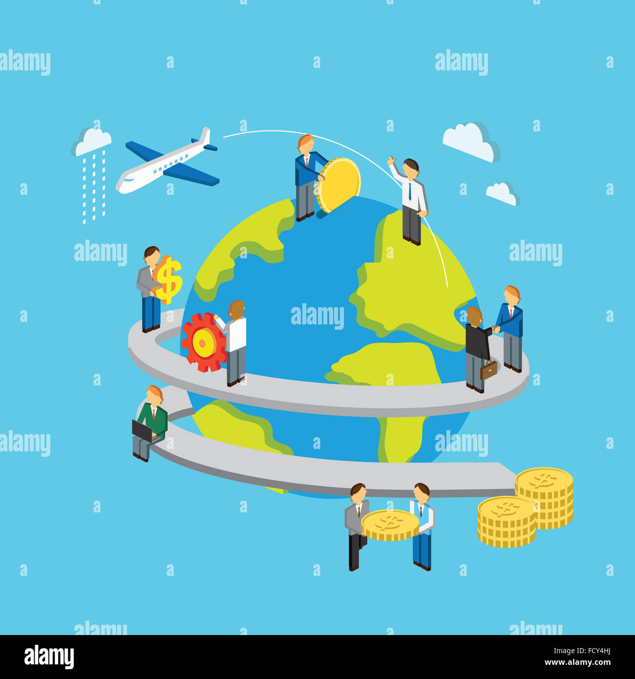 Imaginary illustration representing global network Stock Photo - Alamy