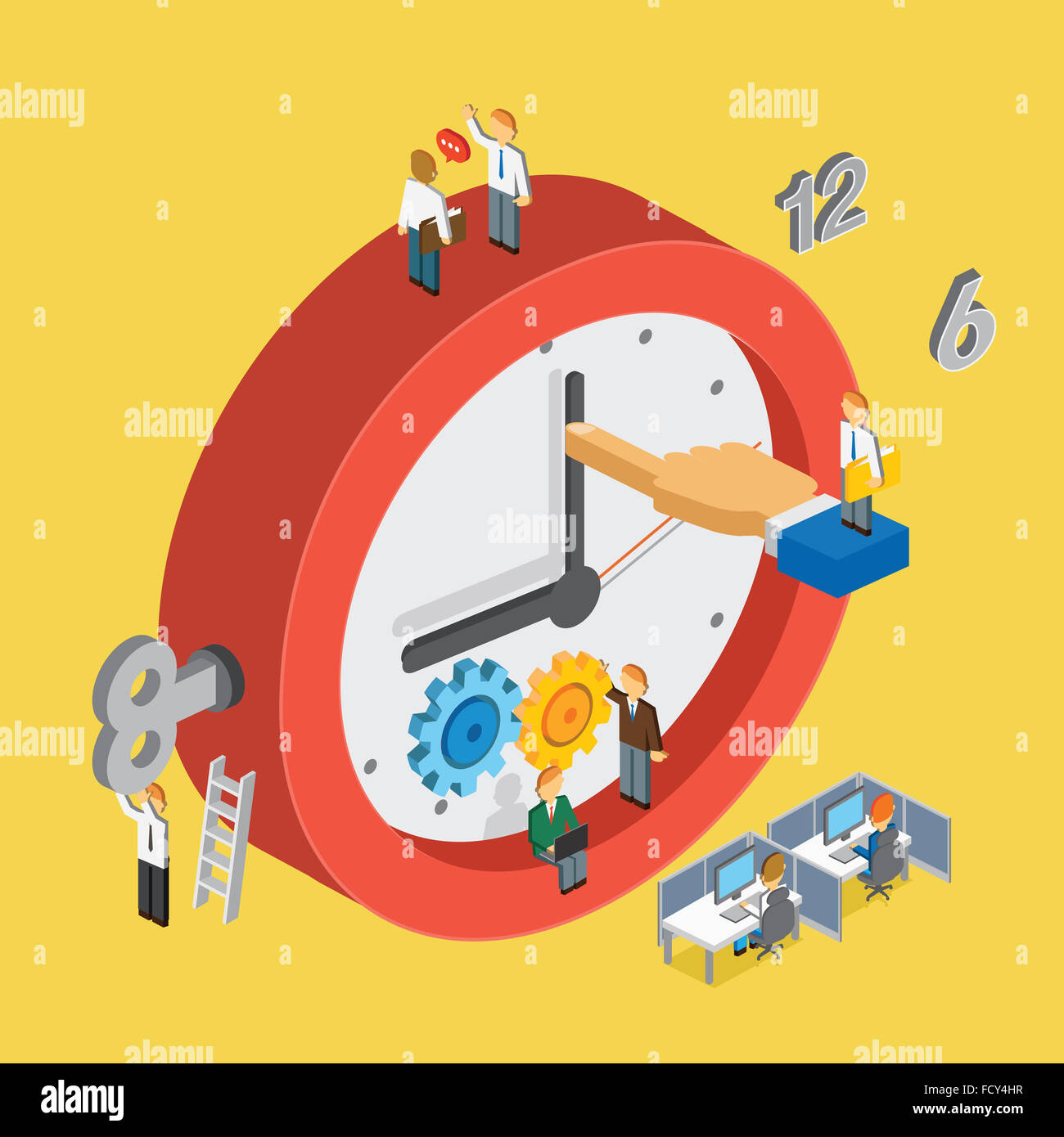 Imaginary illustration representing time and work Stock Photo - Alamy
