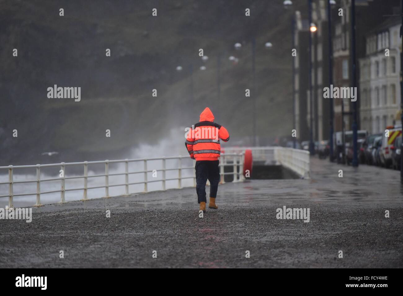 Aberystwyth, West Wales, UK. 26th January, 2016. UK weather. Big waves ...