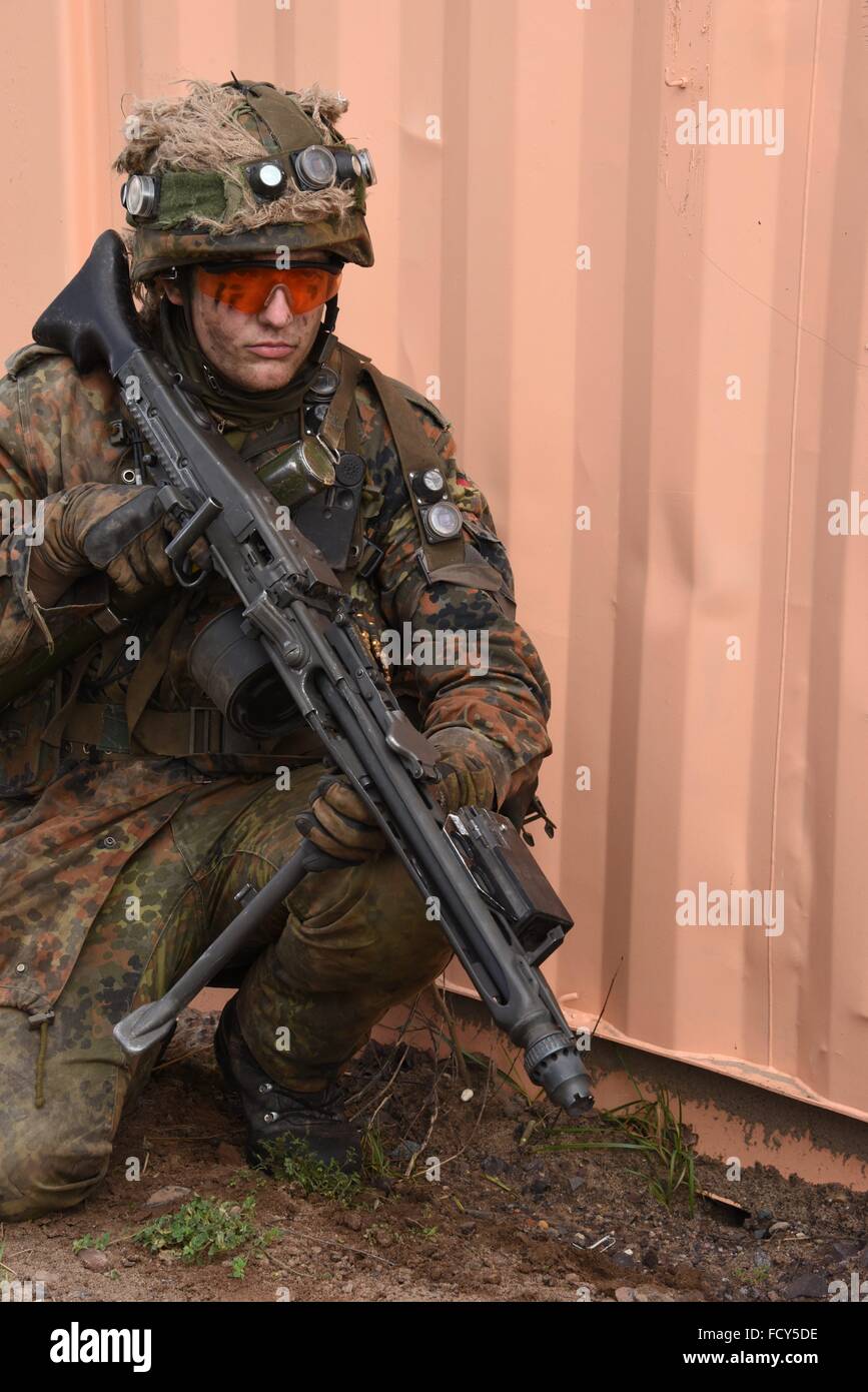 Dismounts of 2nd Company, 212th Mechanized Infantry Battalion during a ...
