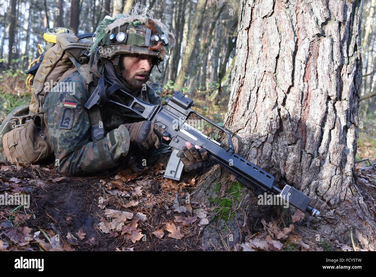 Dismounts of 2nd Company, 212th Mechanized Infantry Battalion during a ...