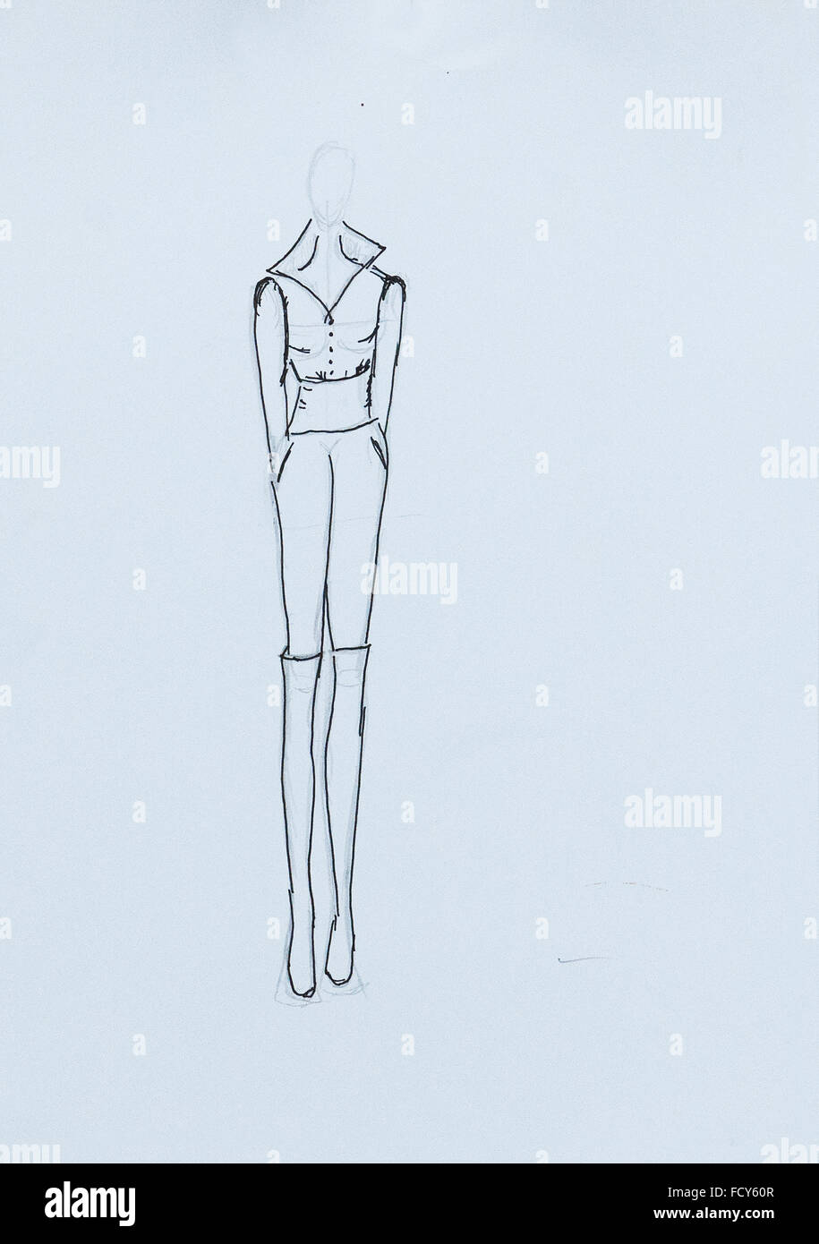 Hand made fashion basic sketch Stock Photo - Alamy