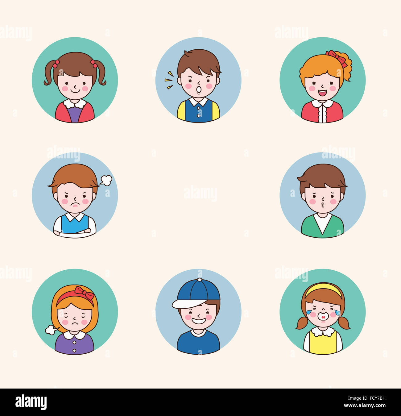 Various icons representing emotions Stock Photo - Alamy