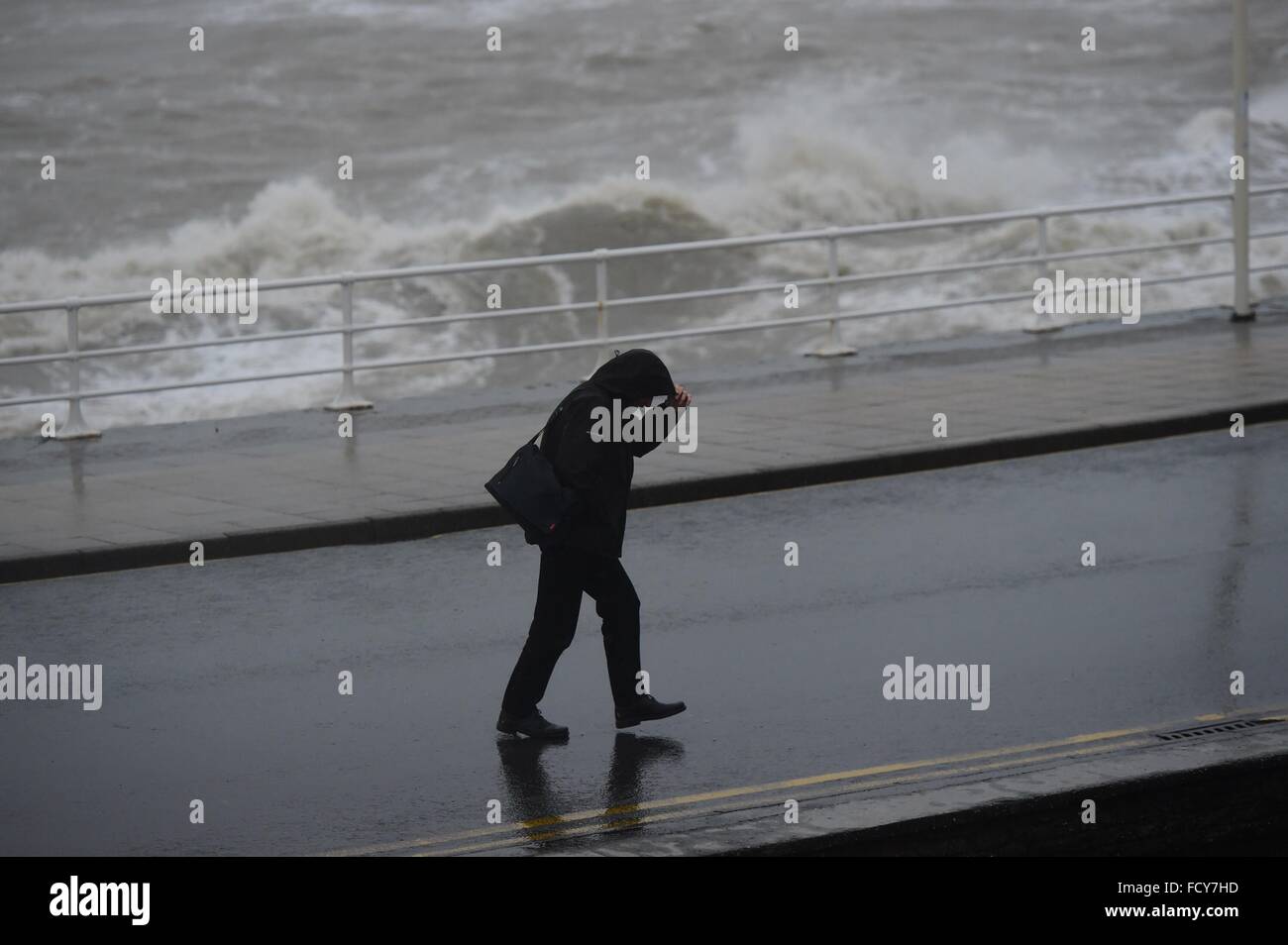 Aberystwyth, West Wales, UK. 26th January, 2016. UK weather. Big waves ...