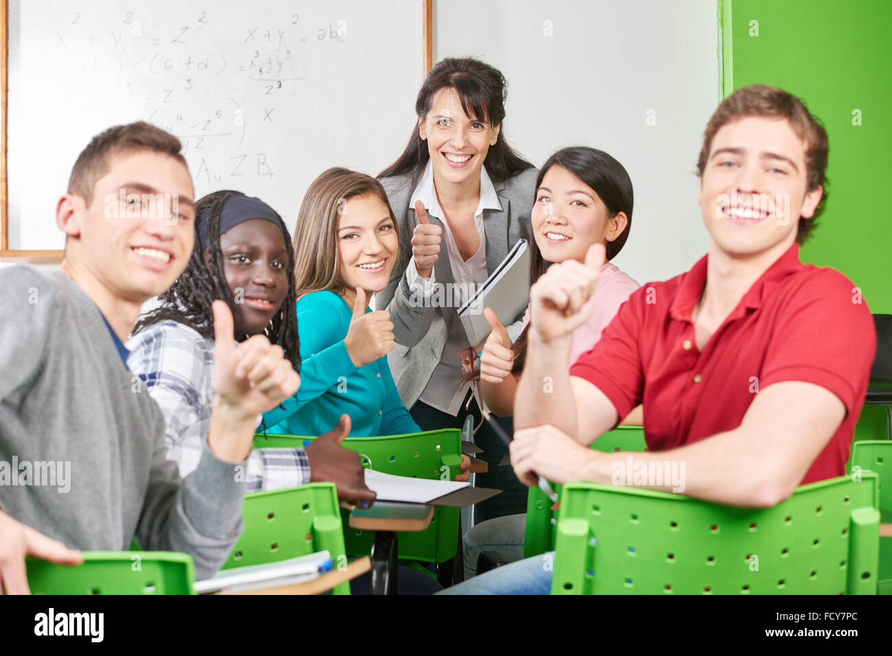 School teacher hands up hi-res stock photography and images - Alamy
