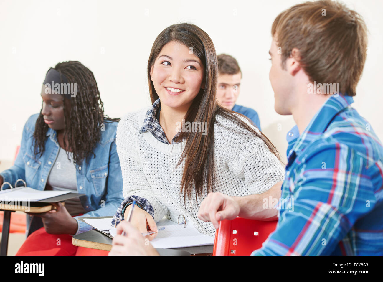 Man flirting woman lift hi-res stock photography and images - Alamy