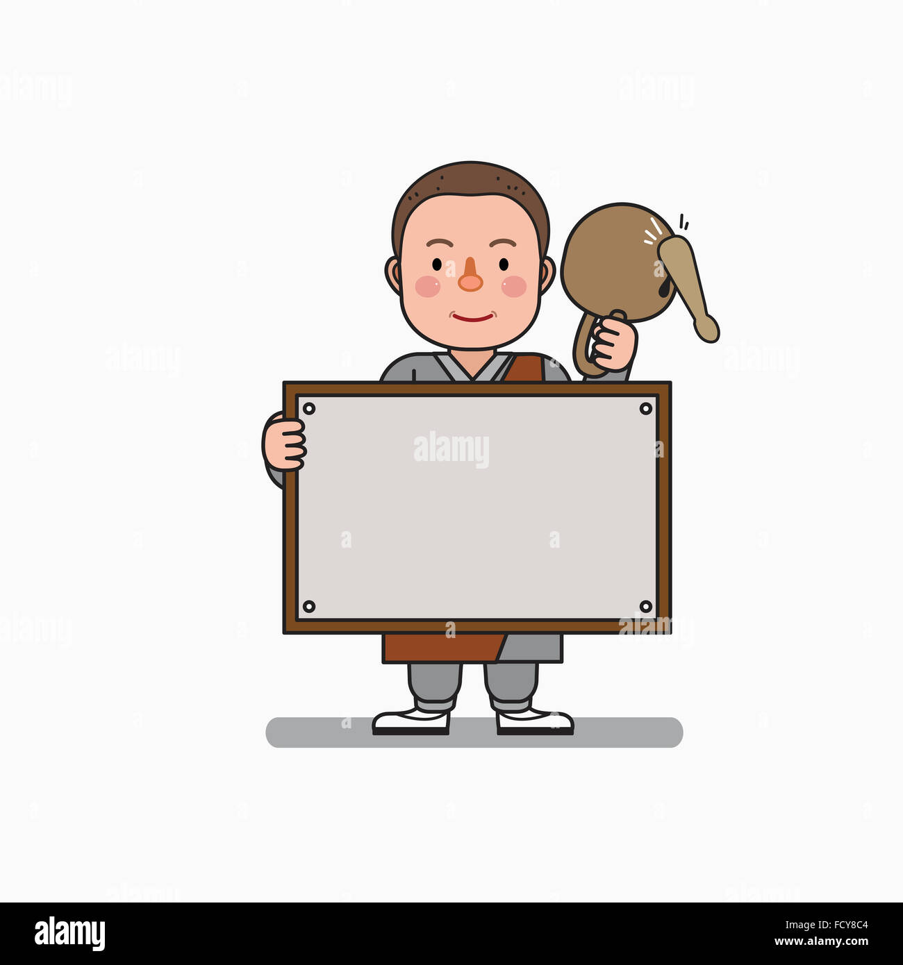 Buddhist monk at temple Cut Out Stock Images & Pictures - Alamy