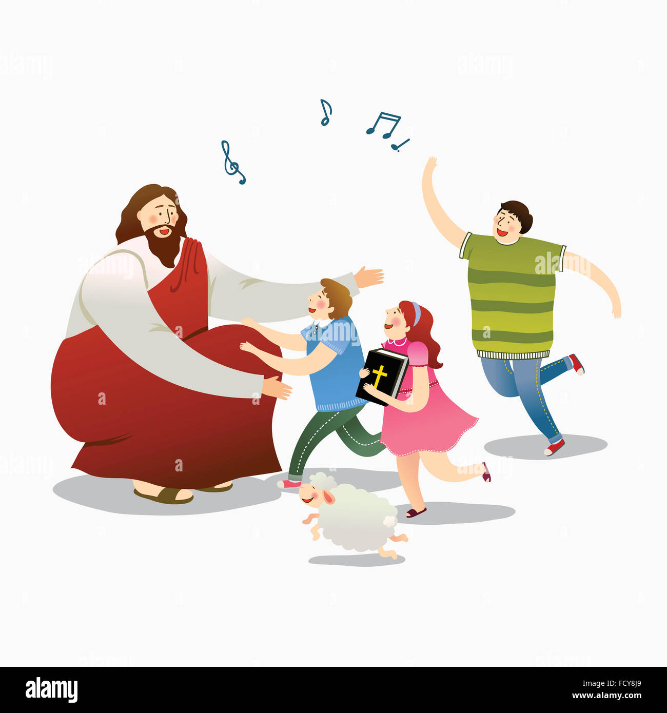Children running to jesus Cut Out Stock Images & Pictures - Alamy