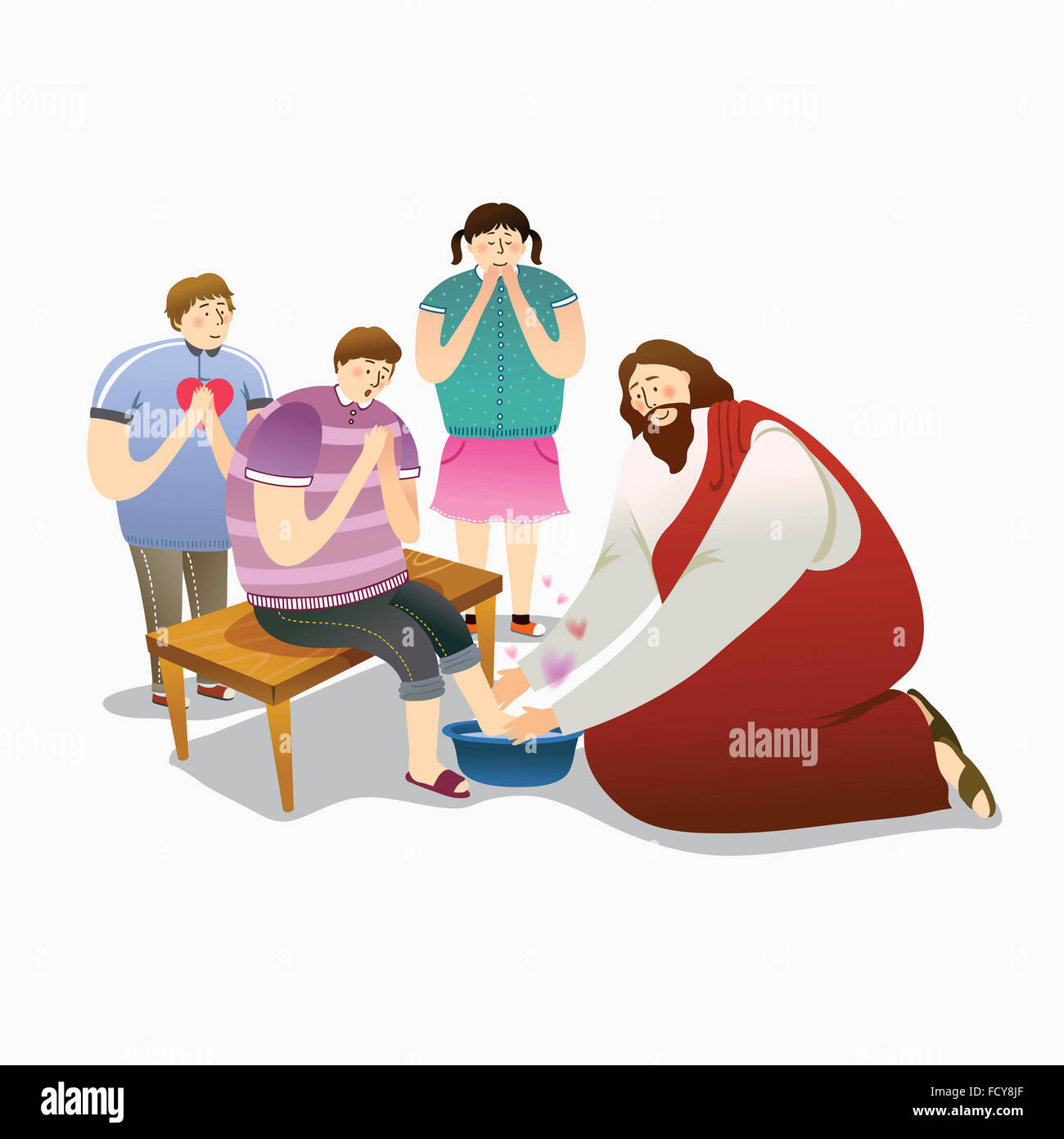 Foot care illustration washing hi-res stock photography and images - Alamy