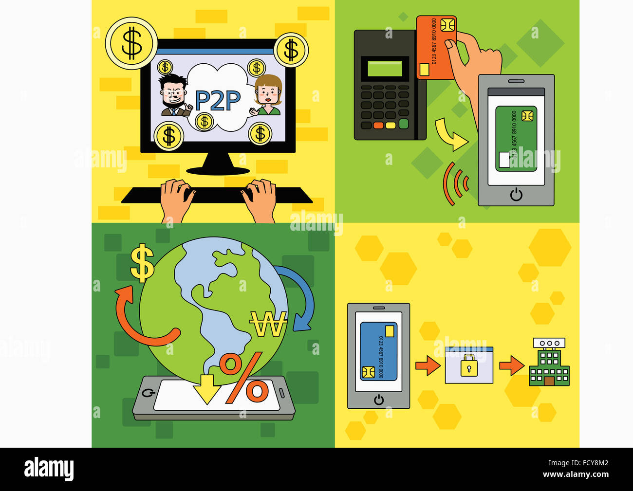 Various images representing Fintech Stock Photo - Alamy