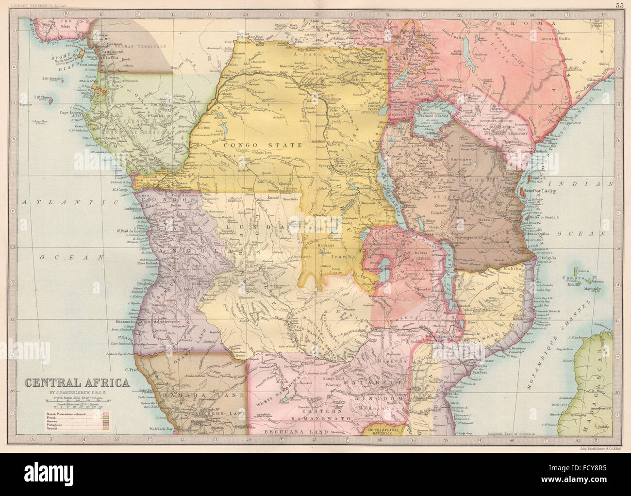 Map of africa 1890 hi-res stock photography and images - Alamy