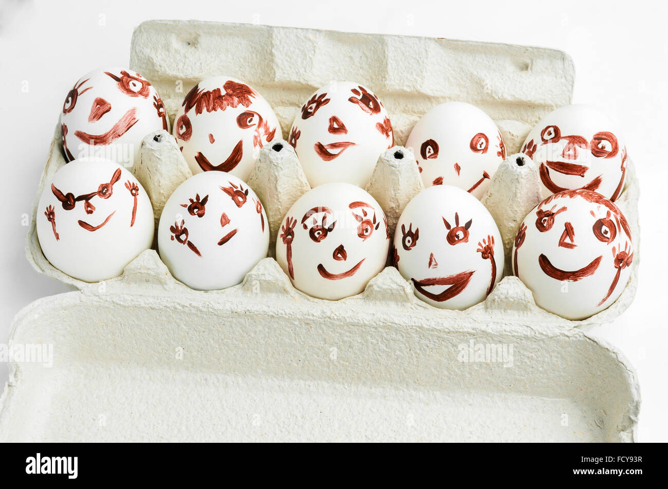 Human face in eggs hi-res stock photography and images - Alamy