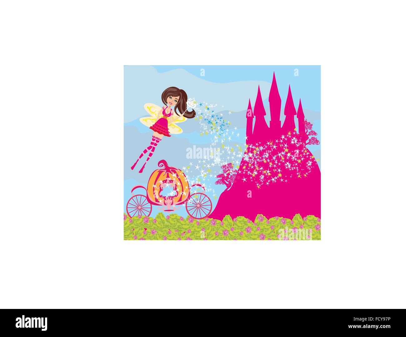 beautiful fairytale pink castle Stock Vector Image & Art - Alamy