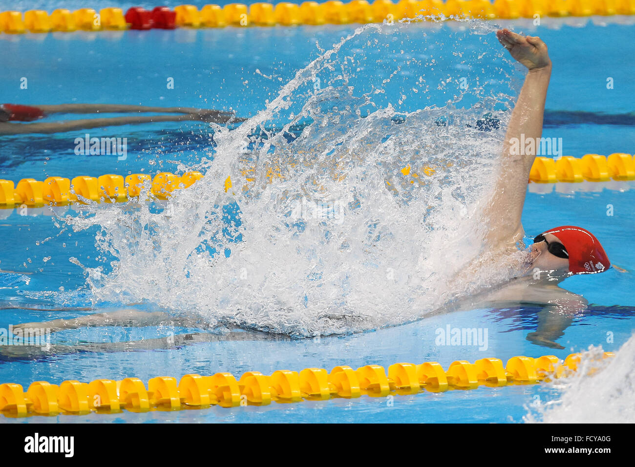 Luke greenbank gbr mens 100m backstroke semi final swimming hi-res ...