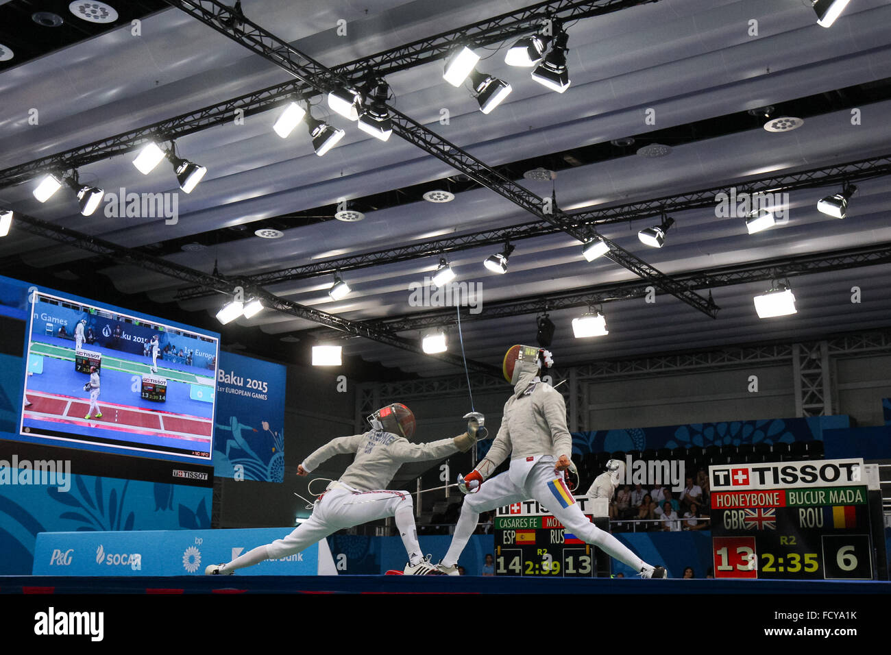 James Honeybone (GBR) vs Madalin Bucur (ROU). Men's Sabre Individual ...