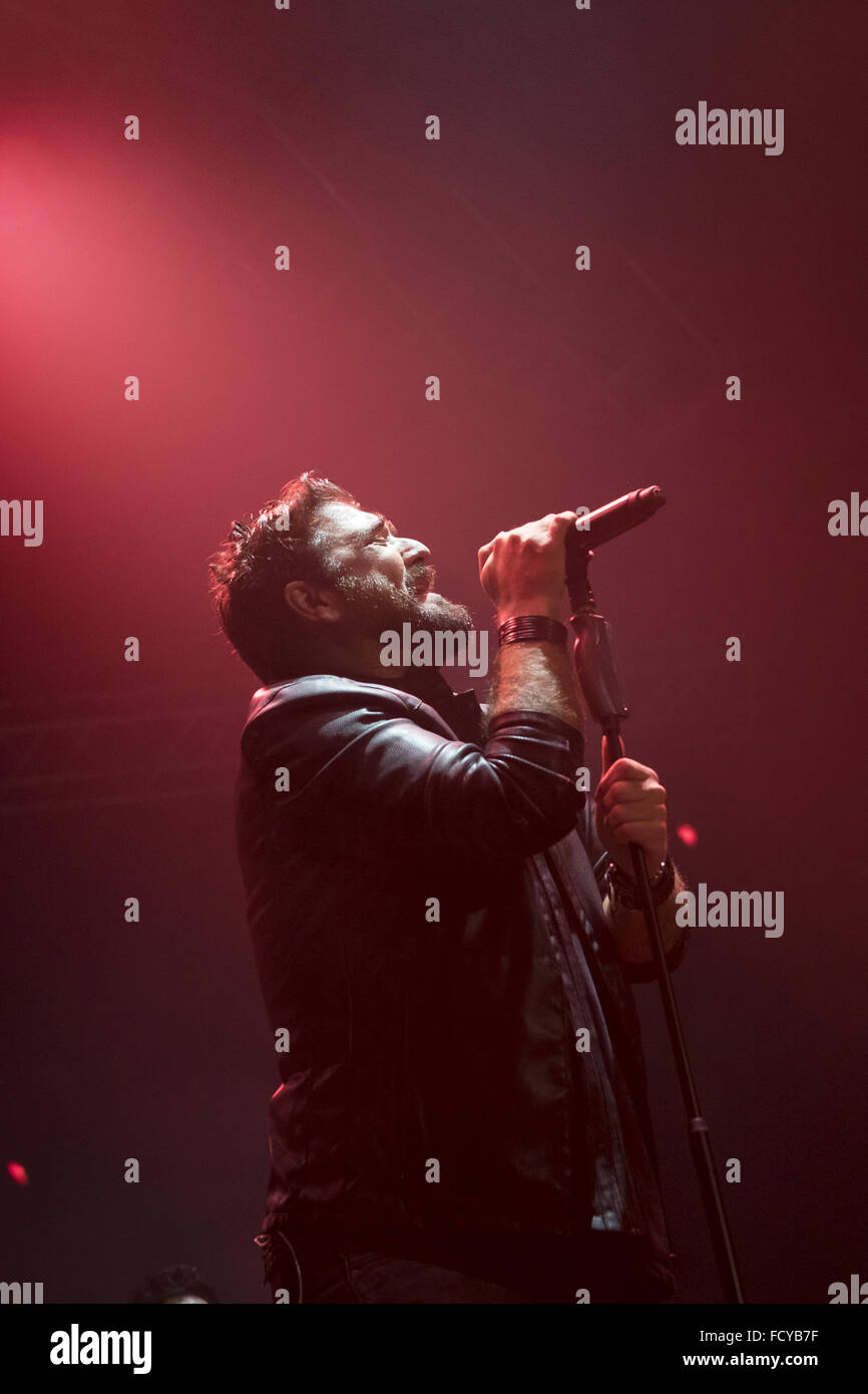 Singer Antonio Orozco performing live on stage during his concert at ...