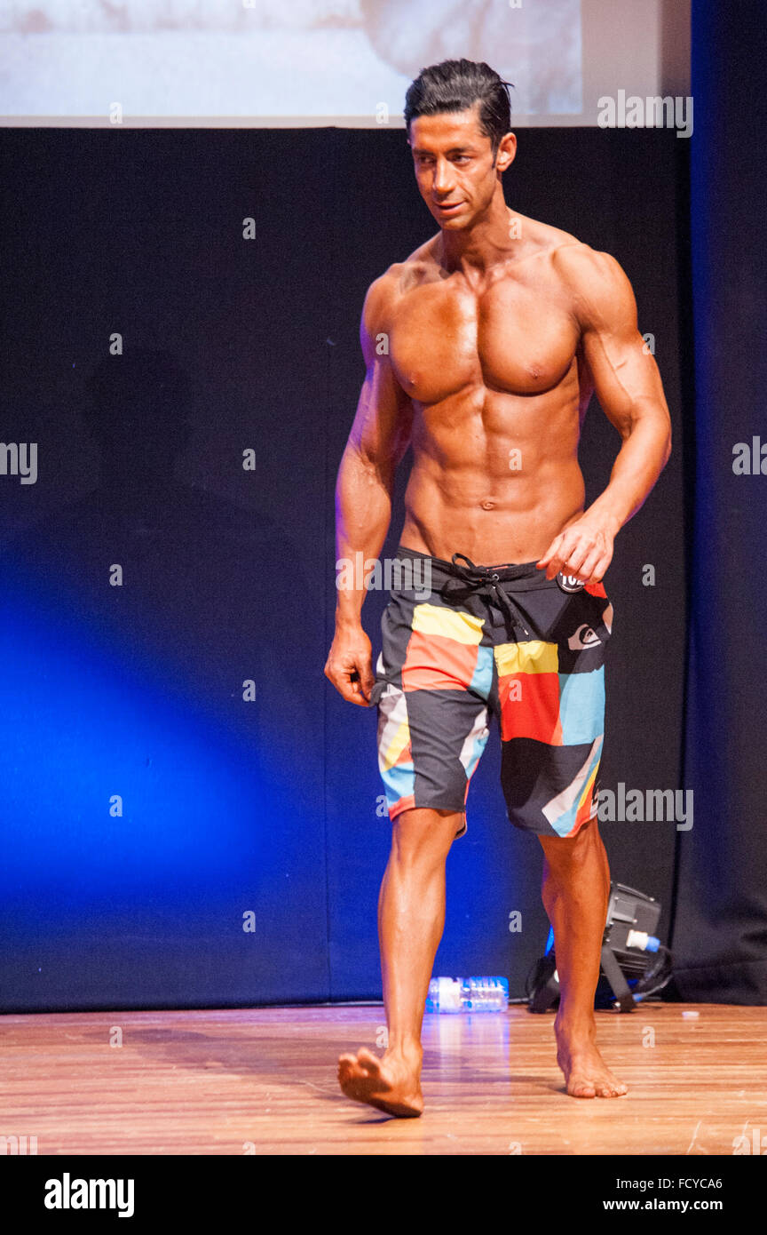 MAASTRICHT, THE NETHERLANDS - OCTOBER 25, 2015: Male physique models ...