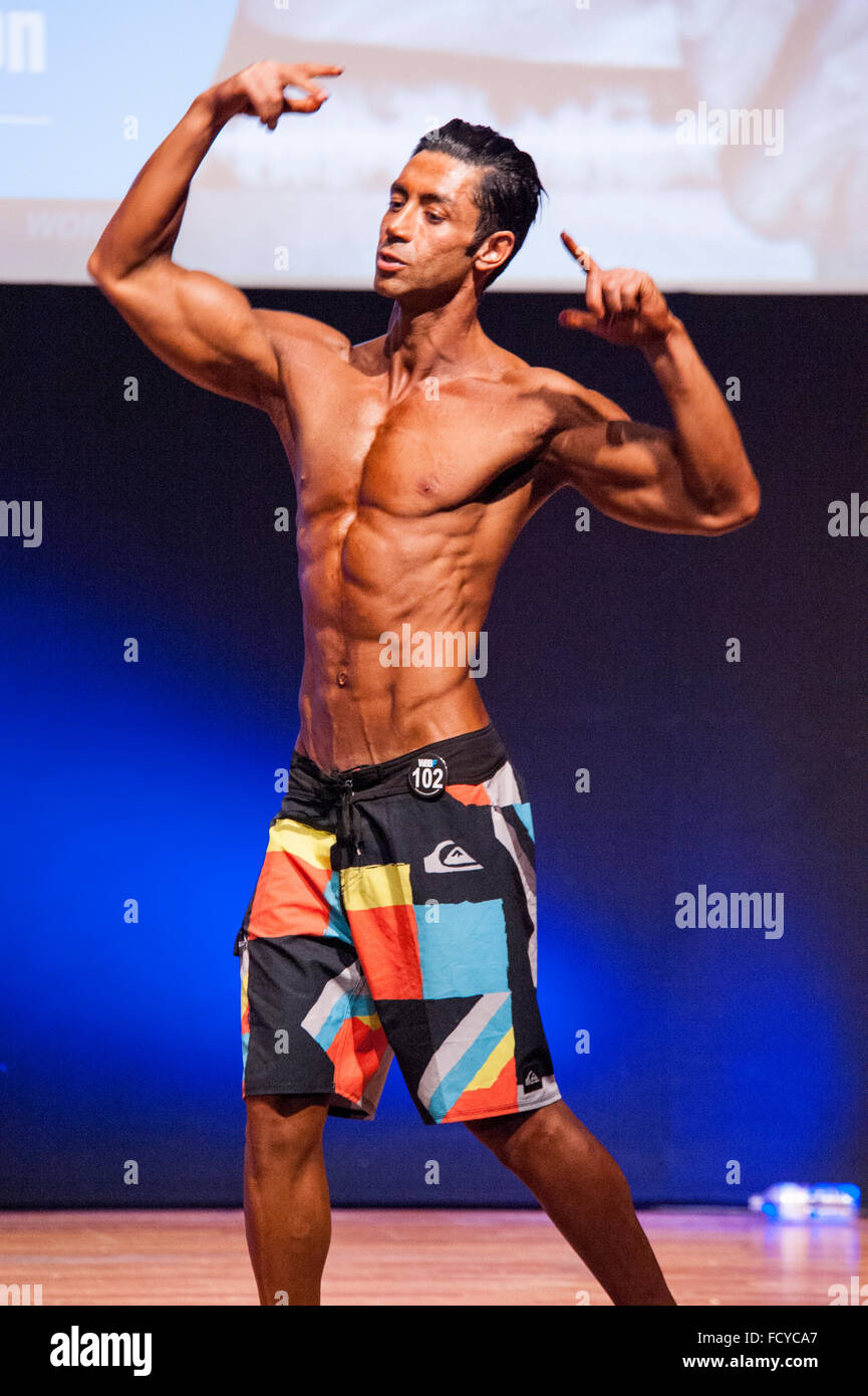 MAASTRICHT, THE NETHERLANDS - OCTOBER 25, 2015: Male physique models ...