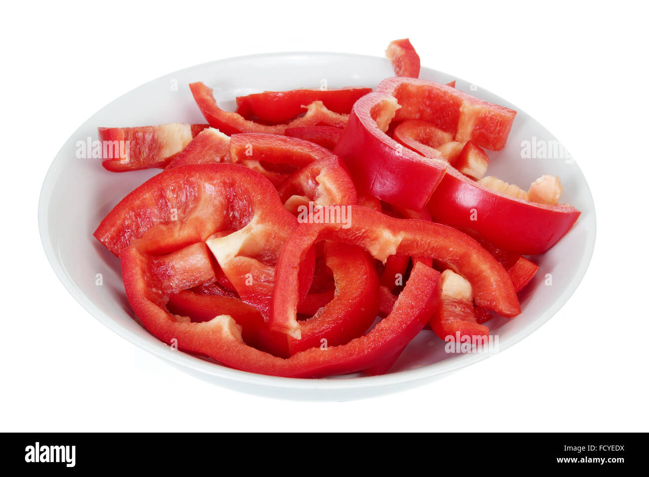 Bowl of Sliced Capsicum Stock Photo - Alamy