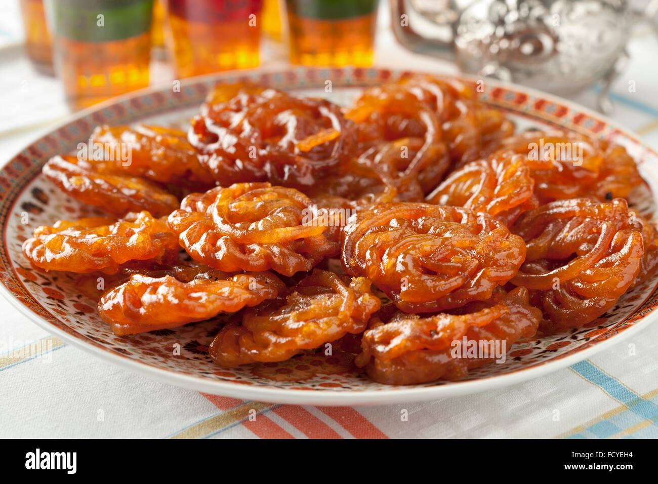 Fresh traditional Moroccan chebakia on a dish made for ramadan Stock ...