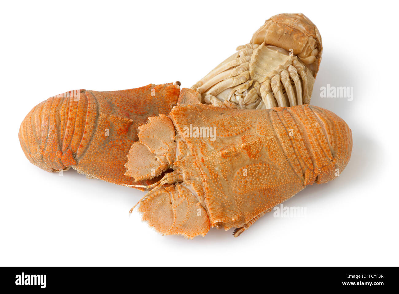 Three cooked flathead lobsters on white background Stock Photo - Alamy