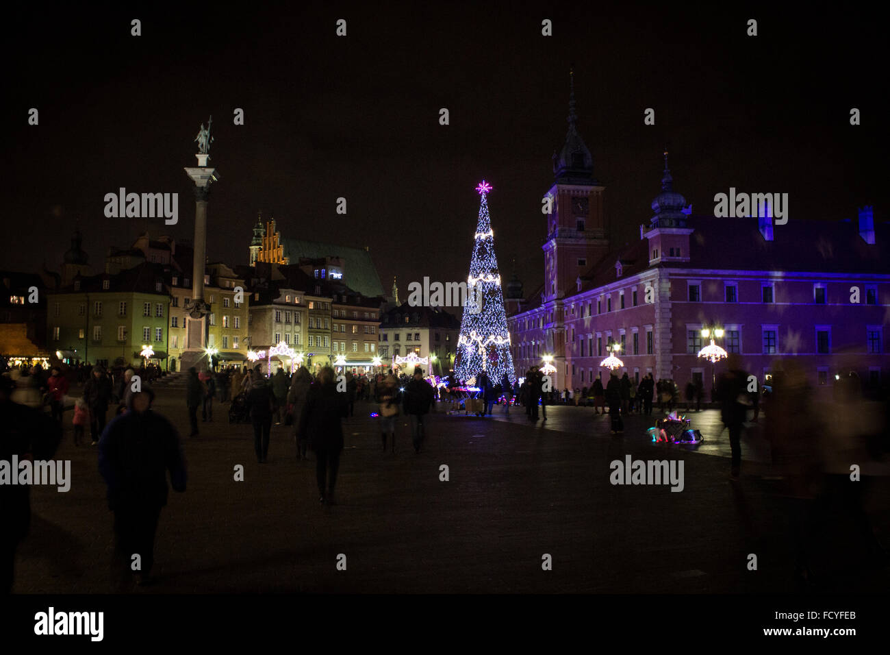 Christmas decorations in Warsaw Stock Photo - Alamy