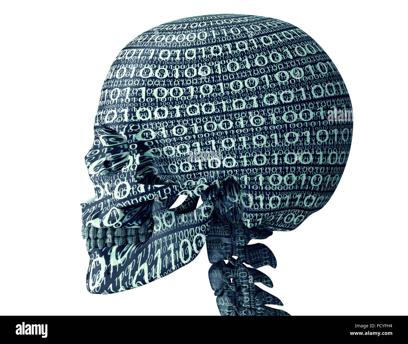 digital electronic skeleton skull isolated on white Stock Photo - Alamy