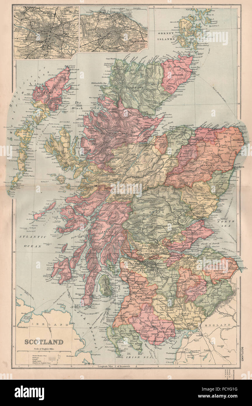 Map of glasgow scotland hi-res stock photography and images - Alamy